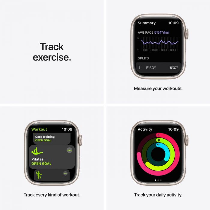 Apple Watch Nike Series 7 GPS, 45mm Starlight Aluminium Case Apple Watch Nike Series 7 GPS, 45mm Starlight Aluminium Case